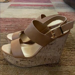 BAMBOO Shoes | New Peep Toe Wedge Sandal Raffia Platform Heel | Poshmark